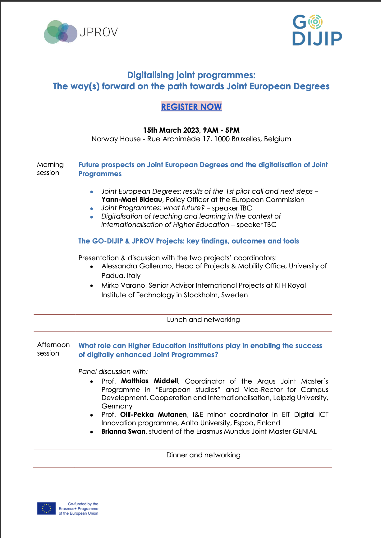 Joint final conference “Digitalising joint programmes: the way(s) forward on the path towards ...